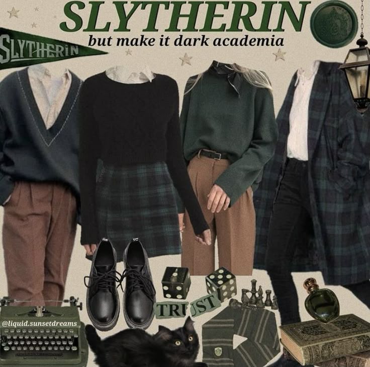 Fashion Outfit Inspiration Slytherin Aesthetic Harry Potter