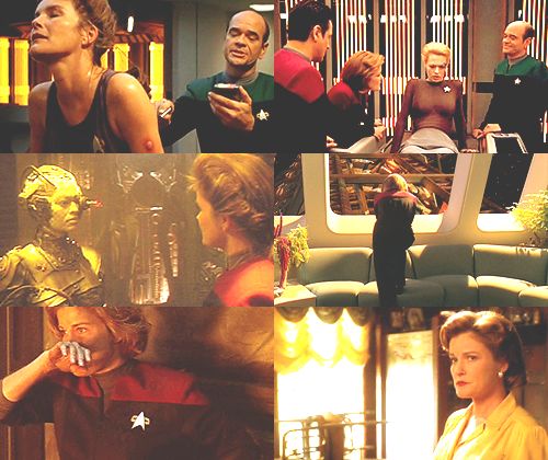 Star Trek Voyager Captain Kathryn Janeway Kate Mulgrew And Seven Of