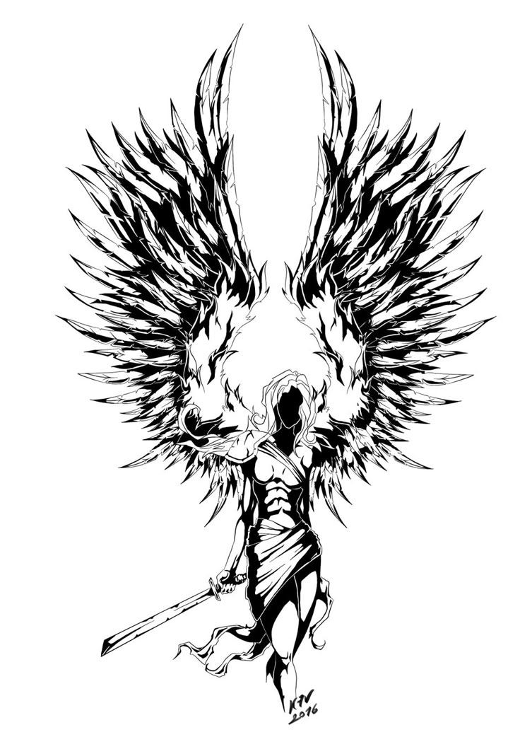 Angel 😈 Tattoo Design Drawings Warrior Tattoos Angel Warrior Tattoo