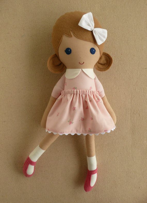 Reserved For Rachel Fabric Doll Rag Doll Light Brown Haired Etsy