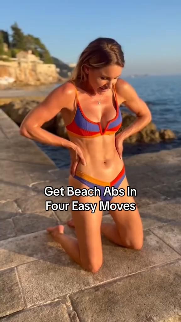 Get Beach Abs In 4 Easy Moves 💪🏻 Video Abs Workout Stomach Workout Flat Belly Workout