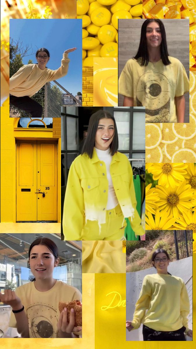 Charli Damelio Yellow Wallpaper Charli Damelio Wallpaper Charli D Amelio Yellow Wallpaper