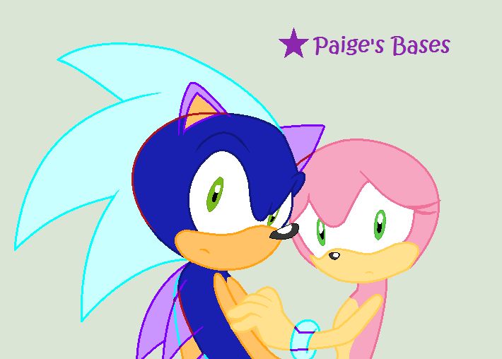 Chibi Sonic Couple Base Kiss