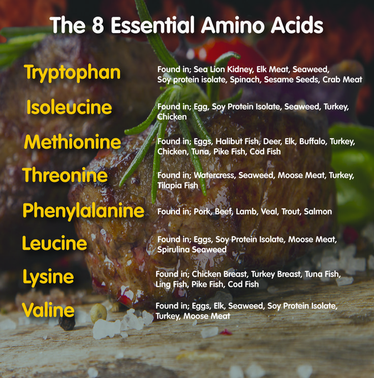 The Essential 8 Amino Acids And Where They Can Be Found Aminoacidebenefits Aminoacids