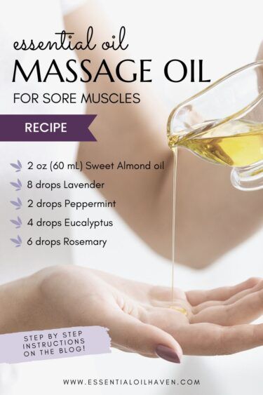 Diy Massage Oil For Sore Muscles With 5 Easy Ingredients Recipe Diy Massage Oil Massage