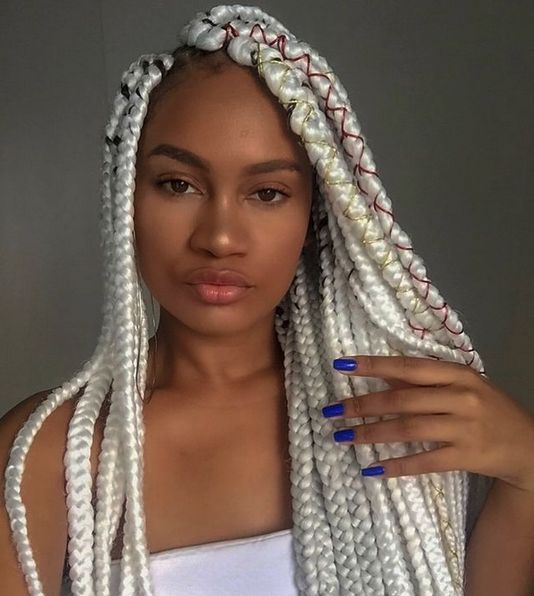57 Beautiful Box Braids Color Ideas Stylish Weekly Purple Box Braids Box Braids Hairstyles