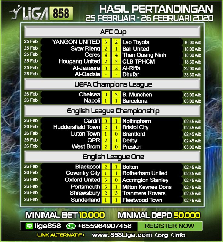 Hasil Pertandingan Sepak Bola | 30 oktober, W&a Hasil Pertandingan Sepak Bola | 30 oktober, W&a