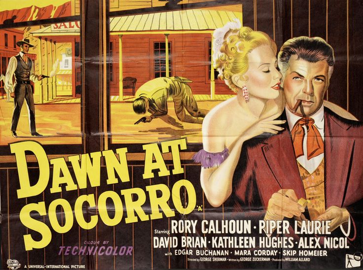 Dawn At Socorro 1954 Rory Calhoun Western Movies Movie Posters Vintage