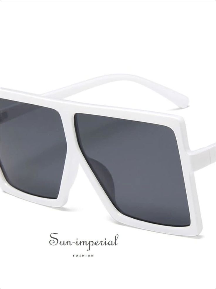 Plastic Oversized Women Sunglasses Square Big Frame Sunglasses For Female White Sunglass