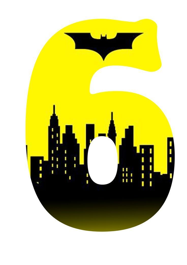 Šablona Papírový číslo Batman 6 Fødselsdag