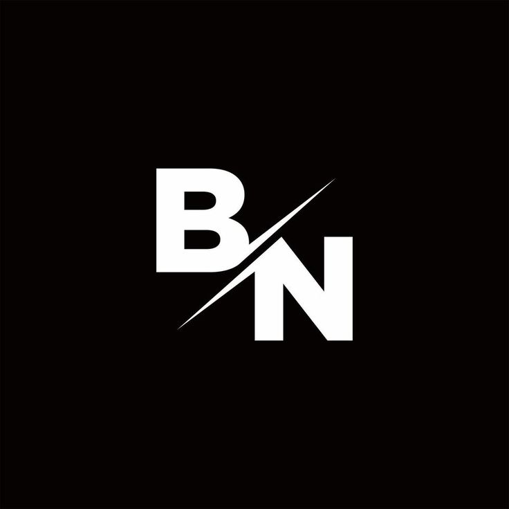 Bn Logo Monogram Slash Design Template