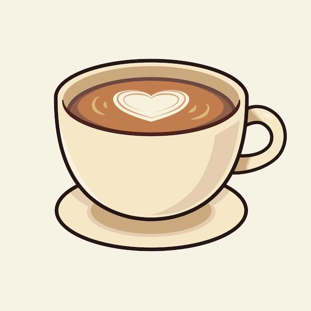 Linda Taza De Café Dibujos Animados Vector Icono Ilustración Icono De Comida Vector Premium