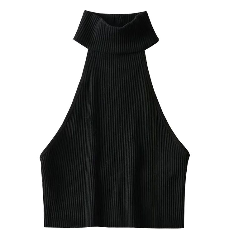 Black Open Back Turtle Neck Crop Top Lisa Blackpink Fashion