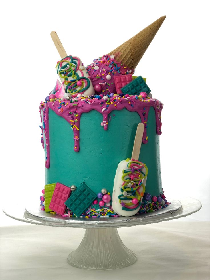 Ice Cream Cone Drip Cake Chocolate Birthday Cake Decoration Candy