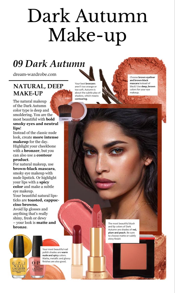 Dark Autumn 🍂 Makeup 💄 Deep Autumn Makeup Deep Autumn Color Palette Dark Autumn
