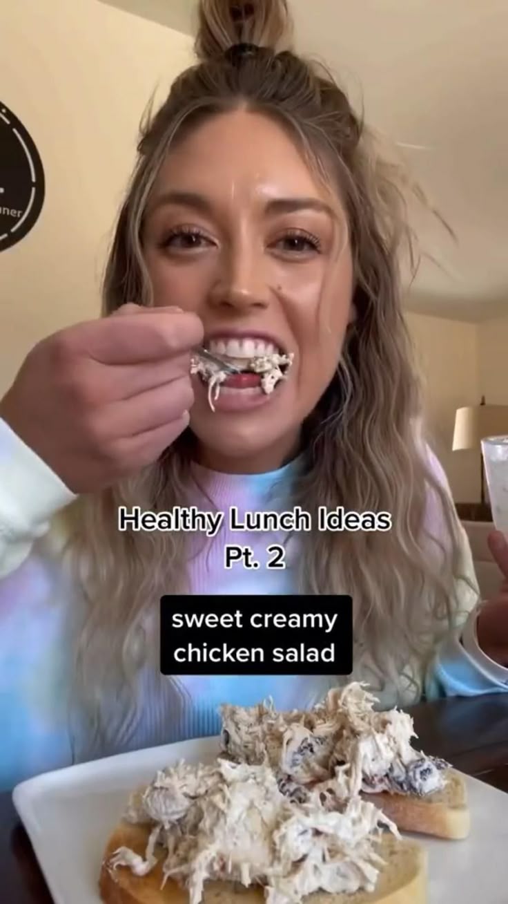 Healthy Lunch Option Creamy Chicken Salad 🥗 Healthy Recipes Healthy Chicken Recipes Easy
