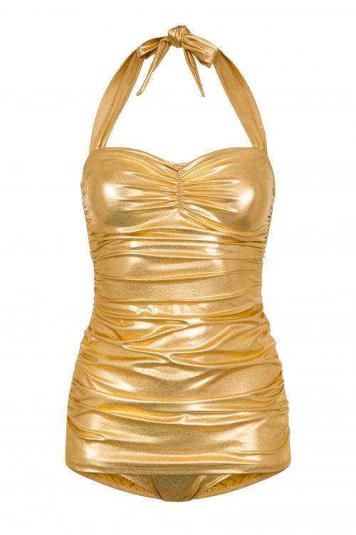 Esther Williams Glitz Golden 1950s Retro Swimsuit Bettylicious