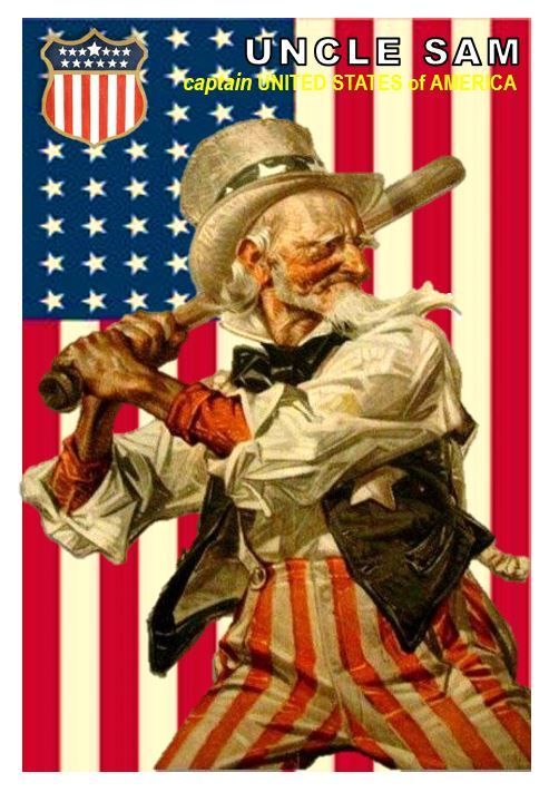 Jul 4 1954 America Uncle Sam Usa Uncle Sam Baseball Cards Custom Cards