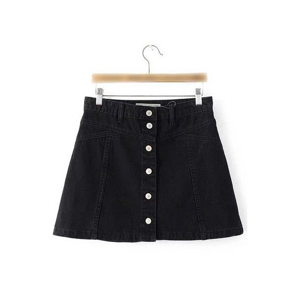 Black Single Breasted Casual Skirt Stylish And Versatile