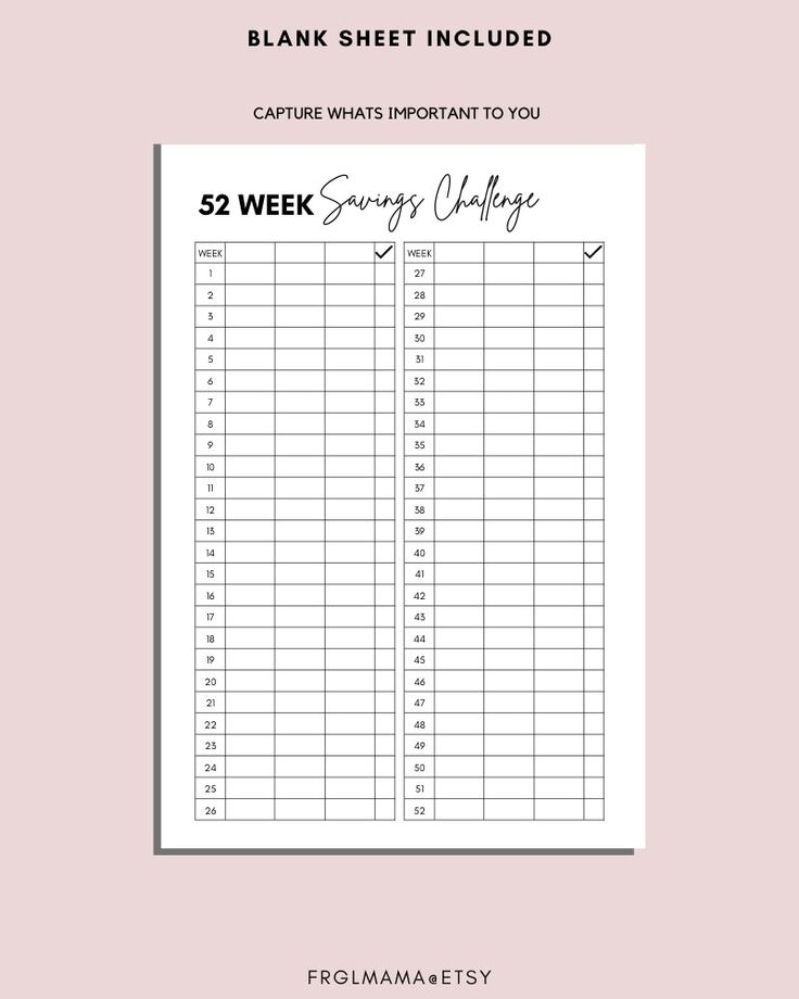 52 Week Savings Tracker Printable, Savings Tracker Emergency Fund ... 52 Week Savings Tracker Printable, Savings Tracker Emergency Fund ...
