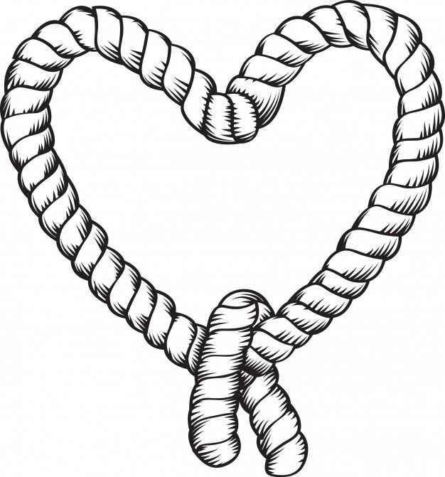 Premium Vector Heart Shape Rope Tatuagem De Corda Coração De Corda