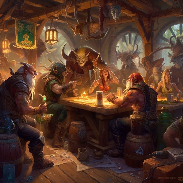 Warcraft Tavern Celebration World Of Warcraft Art Warcraft Art Fantasy Concept Art