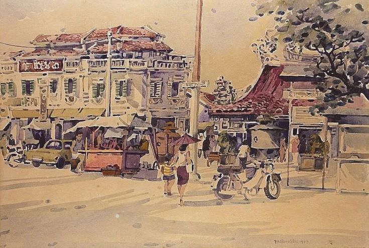 Sold At Auction Choon Ghee Tan Tan Choon Ghee 陈存义 Street Scene 1977 Watercolour On Paper