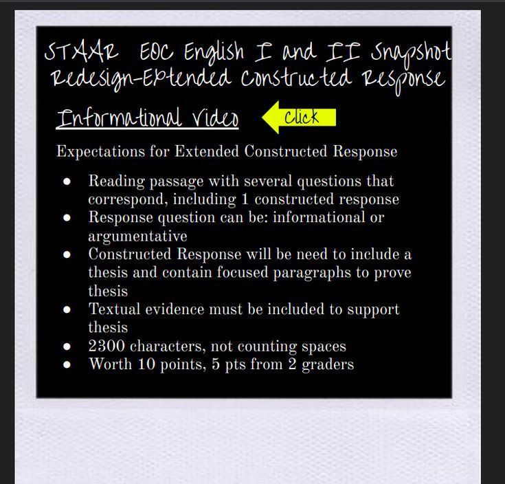 Staar Redesign Extended Constructed Response