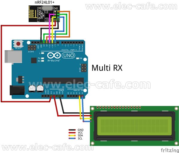 Multiple Nodes Nrf24l01 Wireless Temperature Ds18b20 With