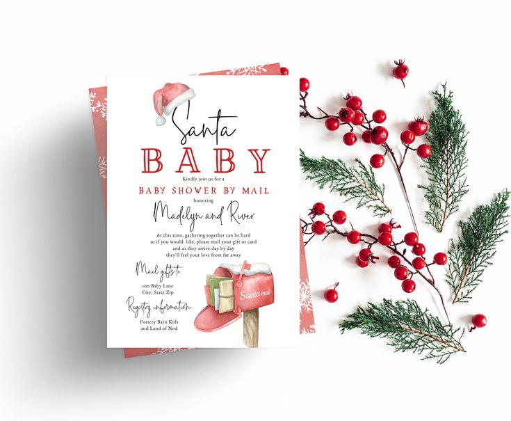 Santa Baby Winter Baby Shower By Mail Invitation, December Baby Shower ... Santa Baby Winter Baby Shower By Mail Invitation, December Baby Shower ...