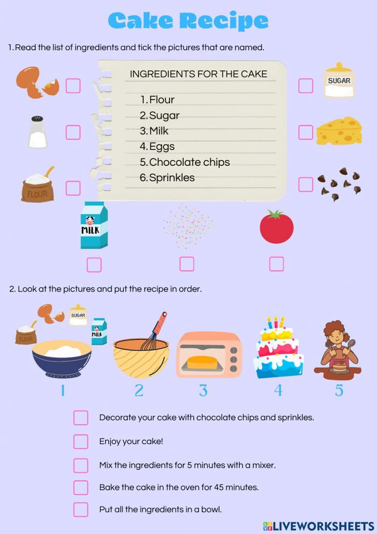 Cake recipe activity | Teaching phonics, Creative writing worksheets ... Cake recipe activity | Teaching phonics, Creative writing worksheets ...