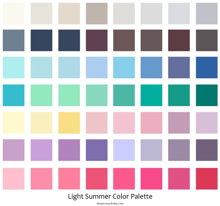 Light Summer Color Palette And Wardrobe Guide Light Summer Color