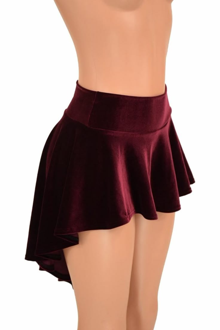 Burgundy Velvet Hi Lo Mini Skirt Rave Festival Skirt 156244 Etsy Festival Skirts Mini