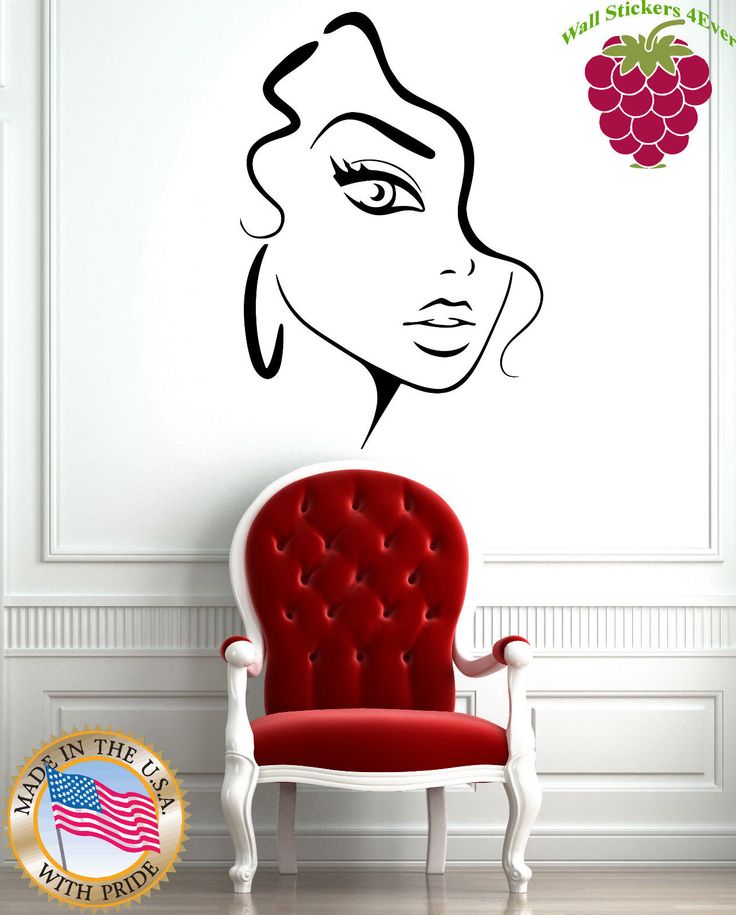 Wall Stickers Vinyl Decal Sexy Girl Face Portrait Full Lips Earings