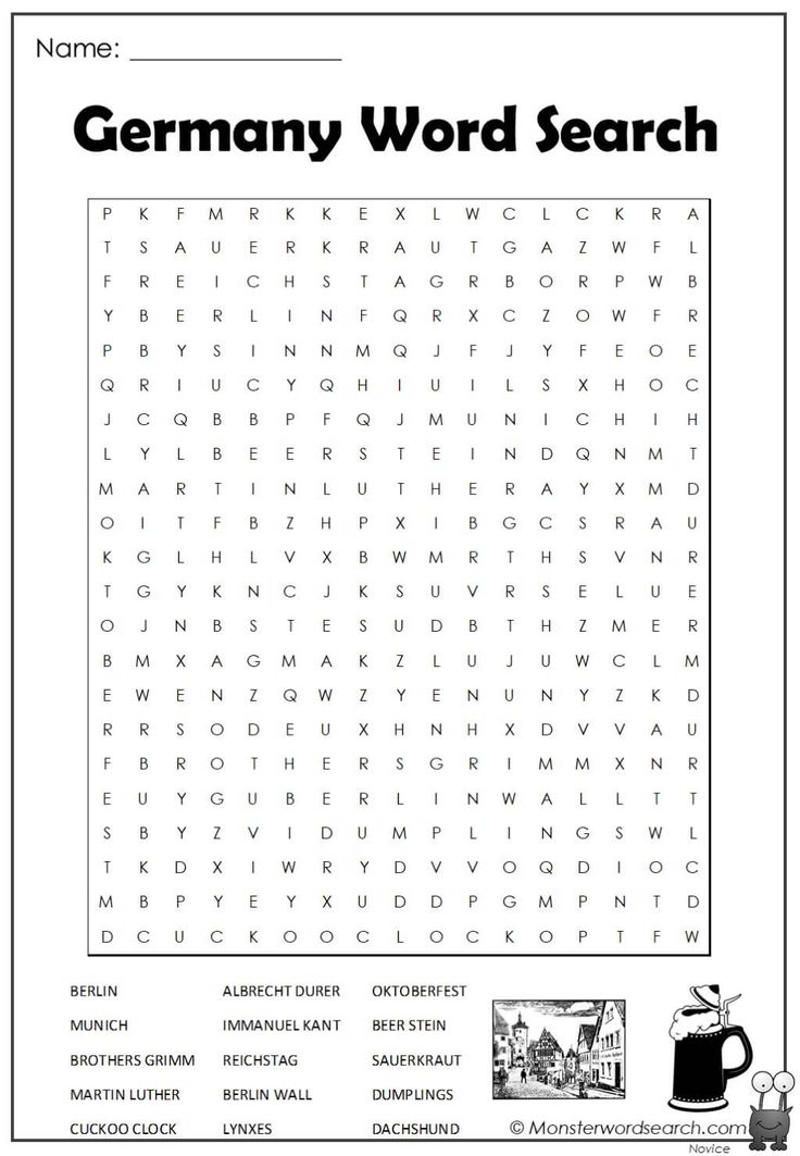Germany Word Search Germany Free Printable Word Searches Words