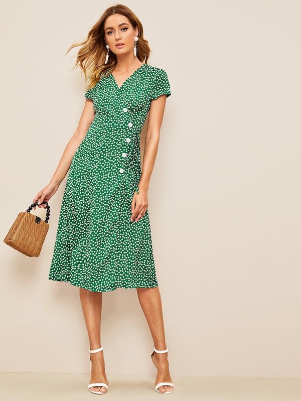 Ditsy Floral Button Front Wrap Dress Ditsy Floral Dress Wrap Dress Wrap Dress Floral