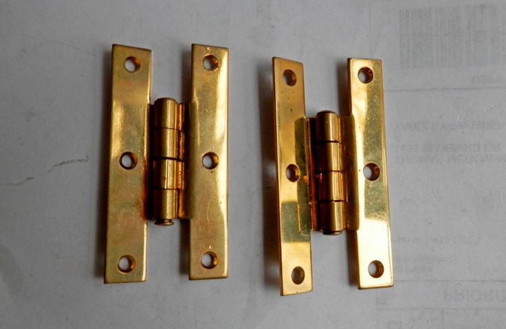 Pair 2 Solid Brass H Offset Hinges With Screws New Etsy Solid Brass Offset Hinges Brass Knobs