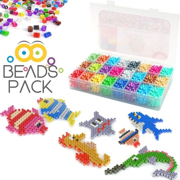 Beadspack Fuse Beads Kits 24 Color 4200 Crafting Melting Bead 5 Mm Pegboards Beads For