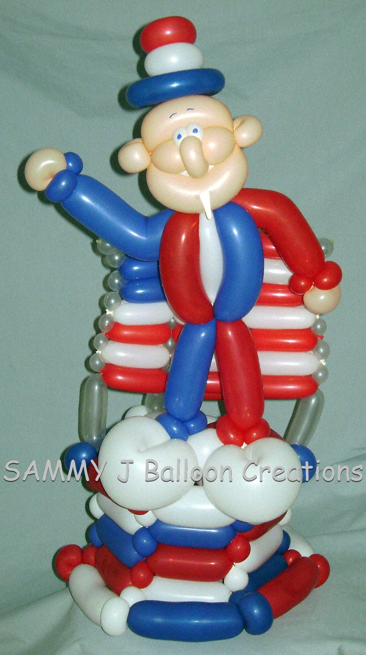 Patriotic Balloon Uncle Sam Holiday Balloons Balloon Centerpieces