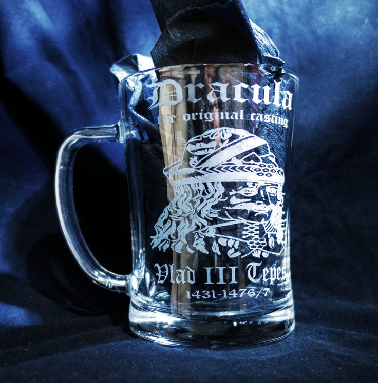 Etched Beer Mug Engraved Beer Mugdracula Engraved Mug Fathers Day Glass Beer Mug Present