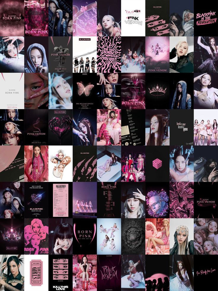 Blackpink Wall Poster Collage Blackpink Wall Decor K Pop Blackpink