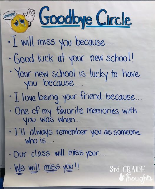 Saying Farewell With A Goodbye Circle Elementary School Counseling Elementary Schools School