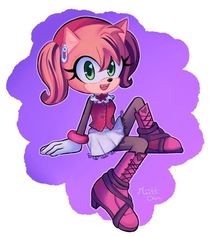Pin On Sonic Amy Rose Amy The Hedgehog Rosé Fanart