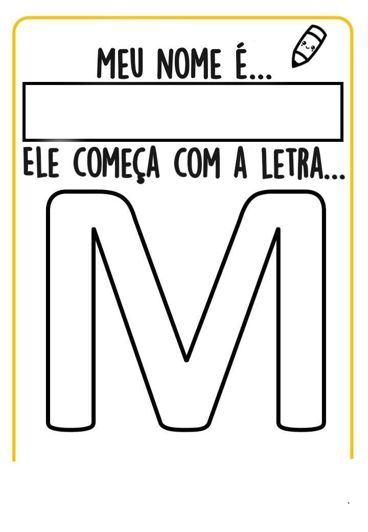 Meu nome é... Ele começa com a letra... | Atividades de nomes pré ... Meu nome é... Ele começa com a letra... | Atividades de nomes pré ...