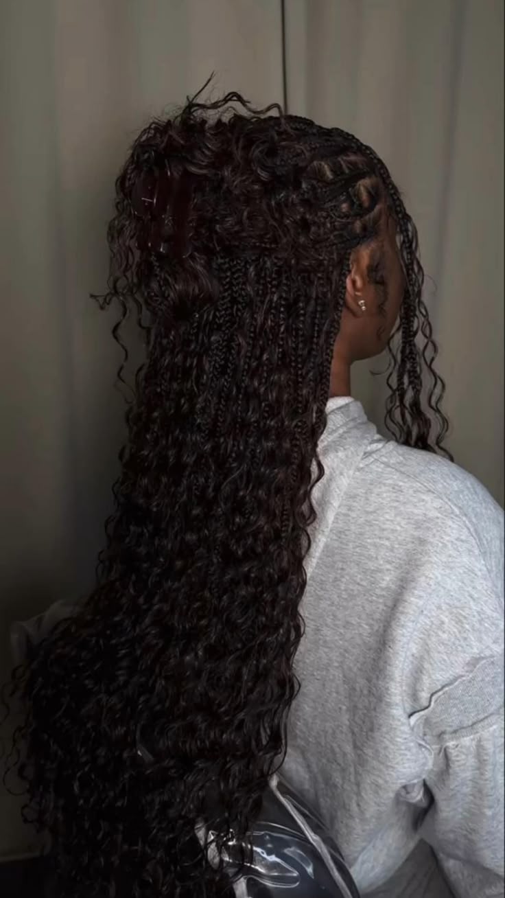 Curly Braids Inspo Follow For More Idea Pins Long Hair Styles Goddess Braids Hairstyles