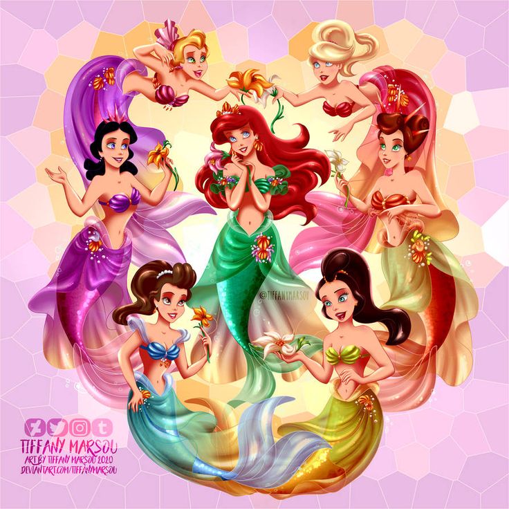 Daughters Of Triton By Tiffanymarsou On Deviantart Mermaid Disney Disney Artwork Disney Drawings