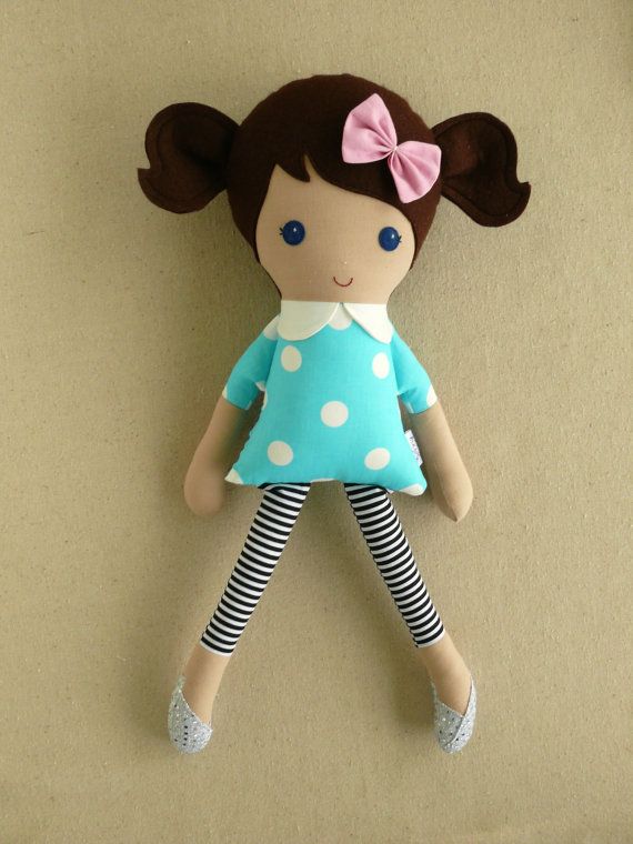 Reserved For Amy Fabric Doll Rag Doll Brown Haired Girl In Etsy Uk