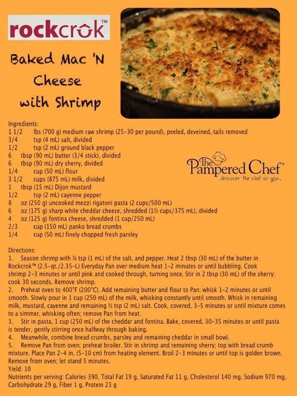 Baked Mac N Cheese With Shrimp In Your Rockcrok Get Yours At Pamperedchefbiz