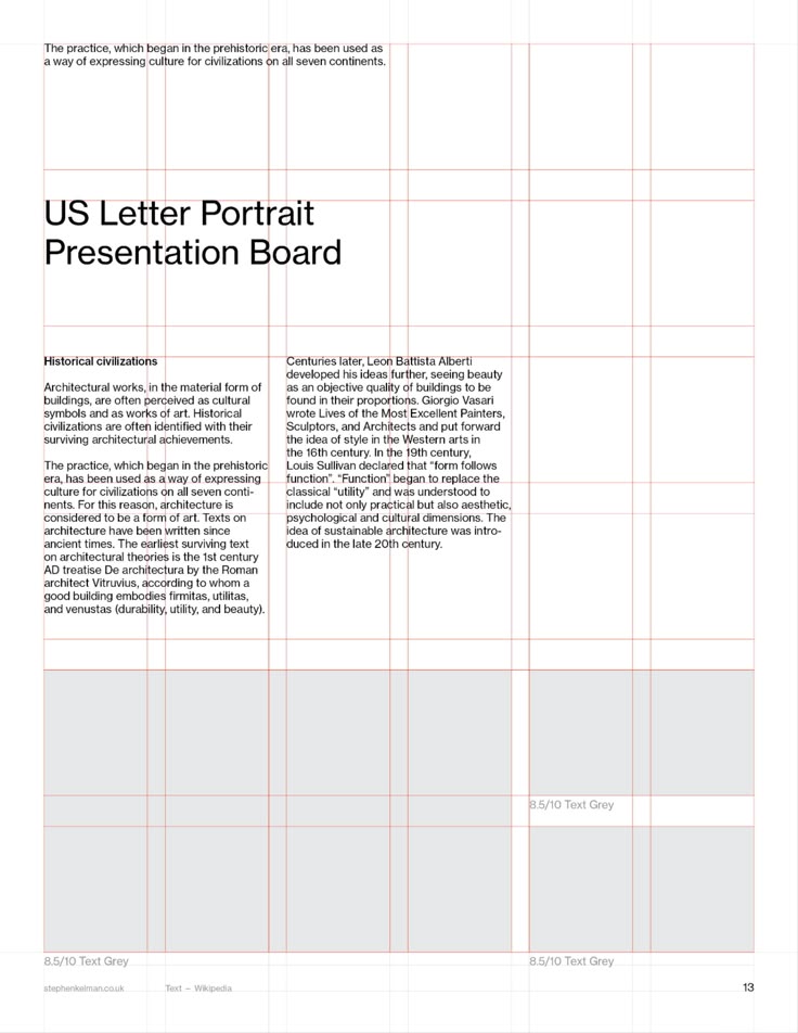 Grid System For Us Letter Presentation Editorial Design Layout Layout Design Typography Layout