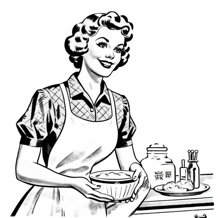 Housewife Good Old Pin Up Style Pin Up Style Color Coloring Pages